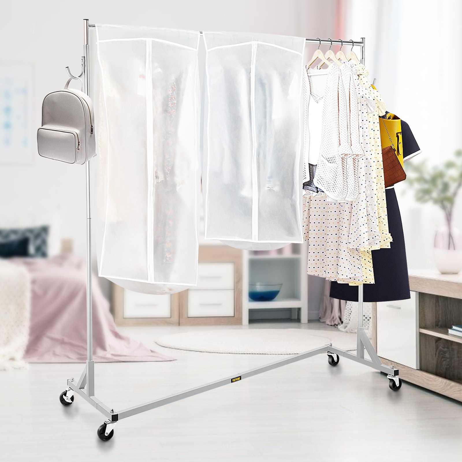 VEVOR Z Rack, Industrial Grade Z Base Garment Rack, Height Adjustable ...