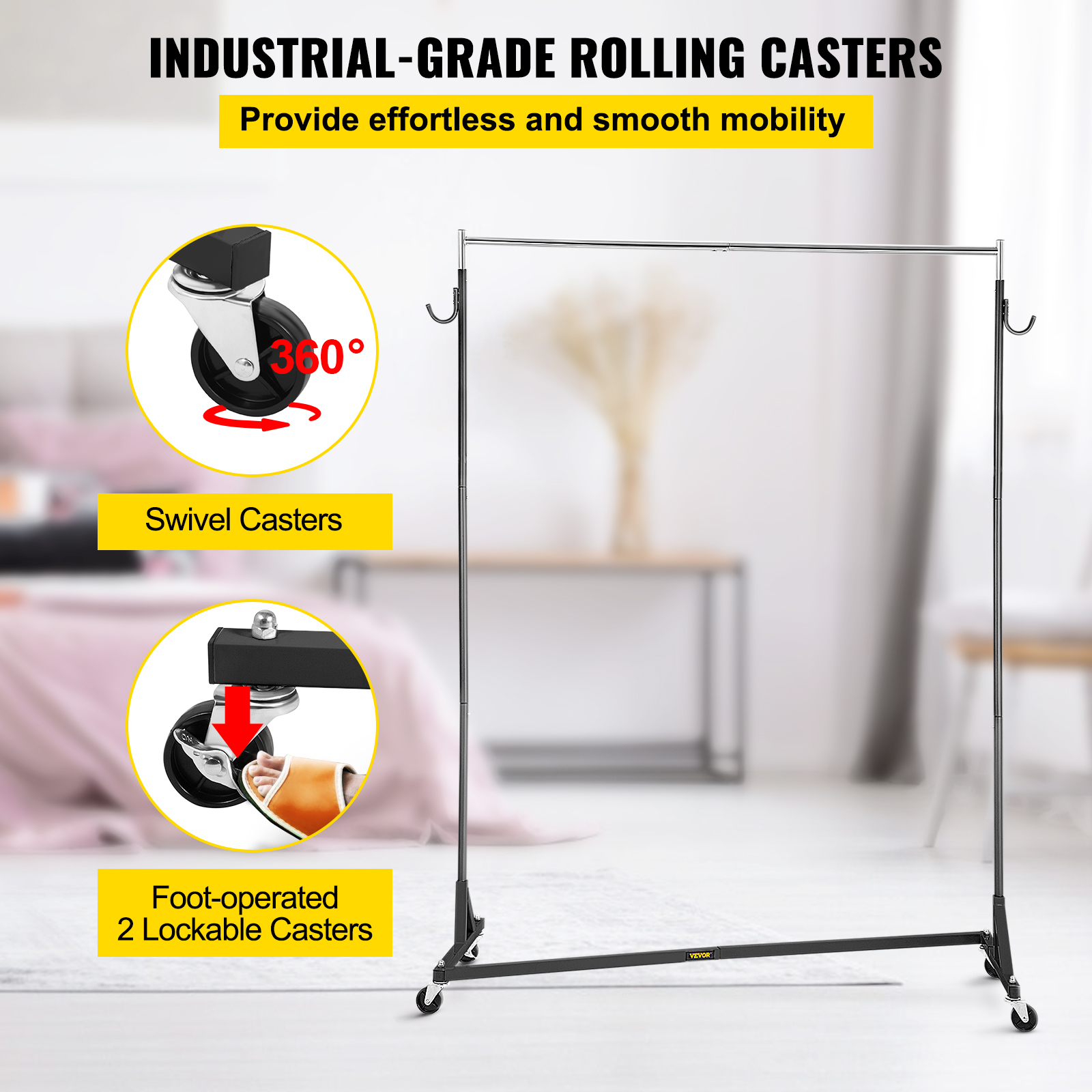 VEVOR Z Rack, Industrial Grade Z Base Garment Rack, Height Adjustable ...