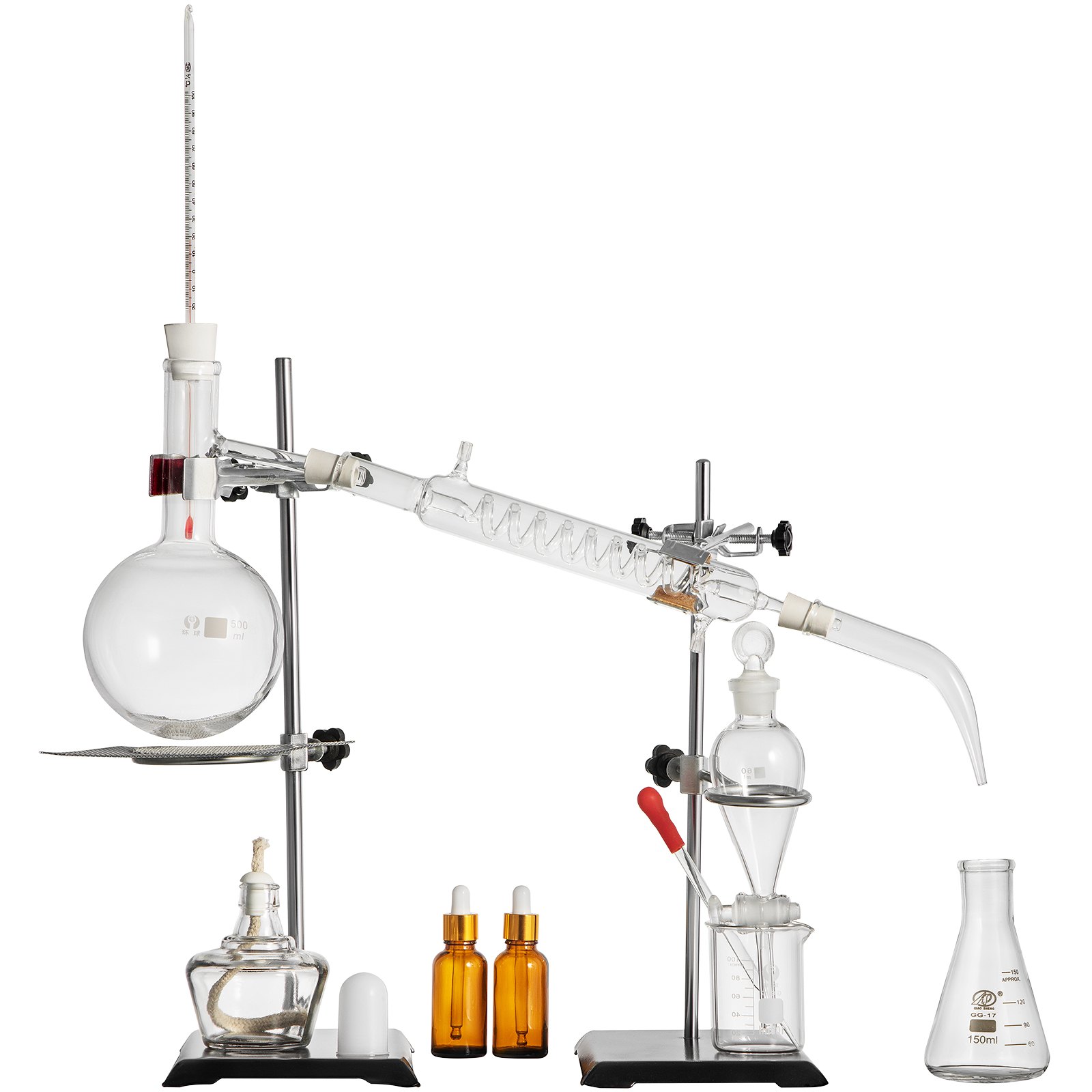 VEVOR Distillation Apparatus Kit 500ml Essential Oil Distiller ...