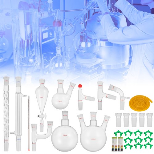 VEVOR New Laboratory Glassware 24/40 Chemistry Glassware 29PCS ...