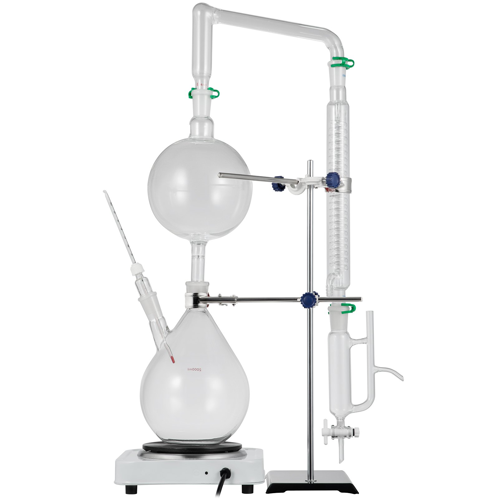 VEVOR 2L Appareil de Distillation d'Huiles Essentielles Lab Verrerie ...
