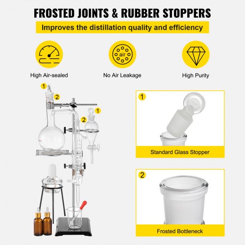 500ml Essential Oil Steam Distillation Apparatus Kit Oil Pure Water ...