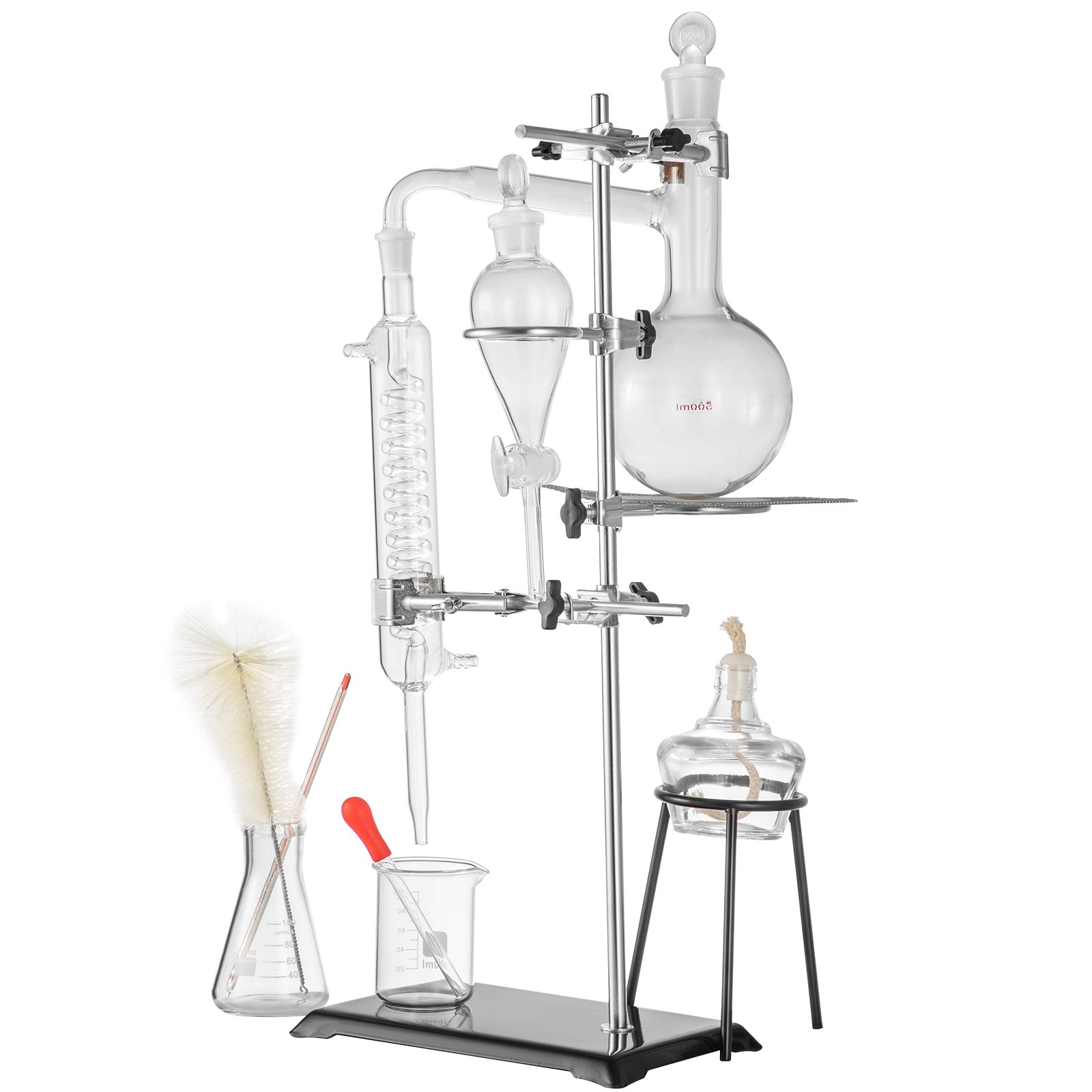 VEVOR Lab Glassware Kit 500ML Distillation Apparatus with Condenser ...
