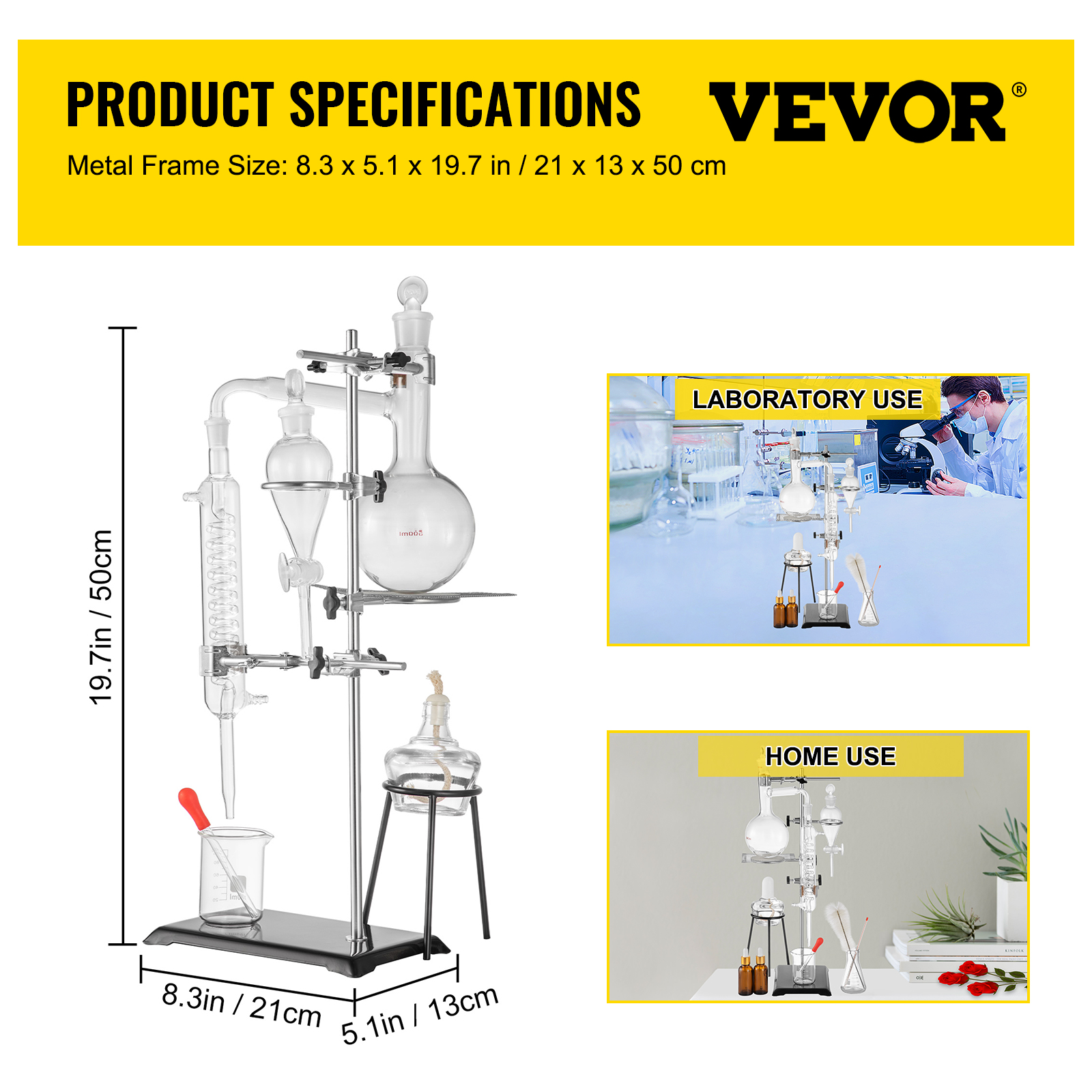 500ml Essential Oil Steam Distillation Apparatus Kit Oil Pure Water ...