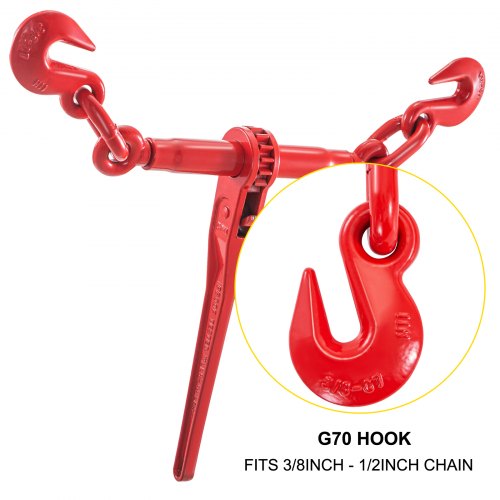 VEVOR Chain Binder 3/8in x 1/2in, Ratchet Load Binder 9215lbs Capacity ...