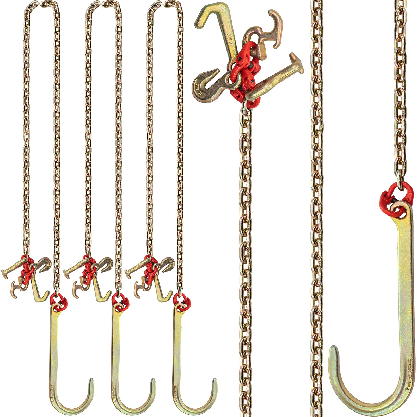 VEVOR J Hook Chain, 5/16 in x 10 ft Tow Chain Bridle, Grade 80 J Hook ...