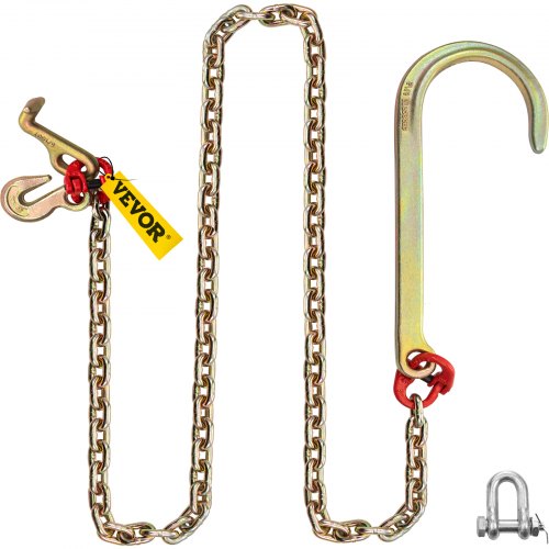VEVOR J Hook Chain, 5/16 in x 6 ft Tow Chain Bridle, Grade 80 J Hook ...