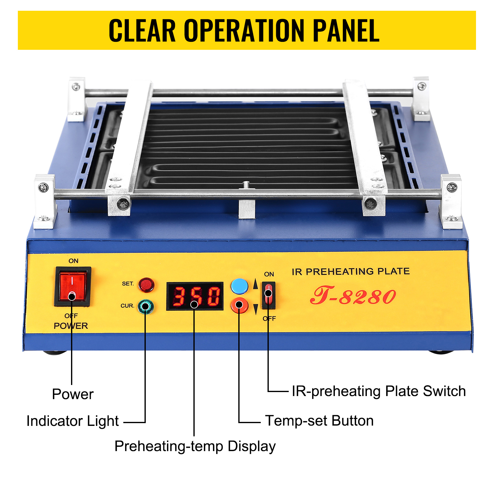 T-8280 Ir Pcb Infrared Preheater Bga Rework Preheating Station 1600w ...