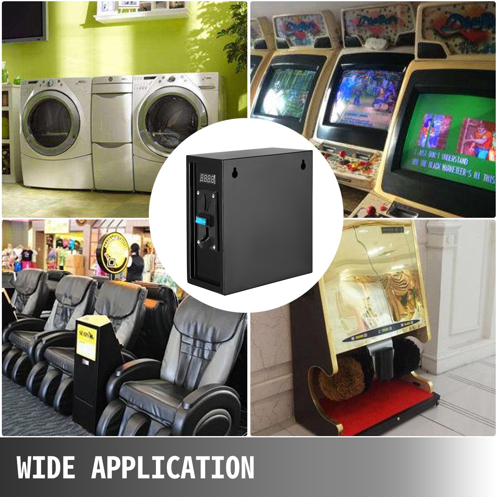 VEVOR Coin Operated Timer Control Power Supply Box Coin Acceptor ...
