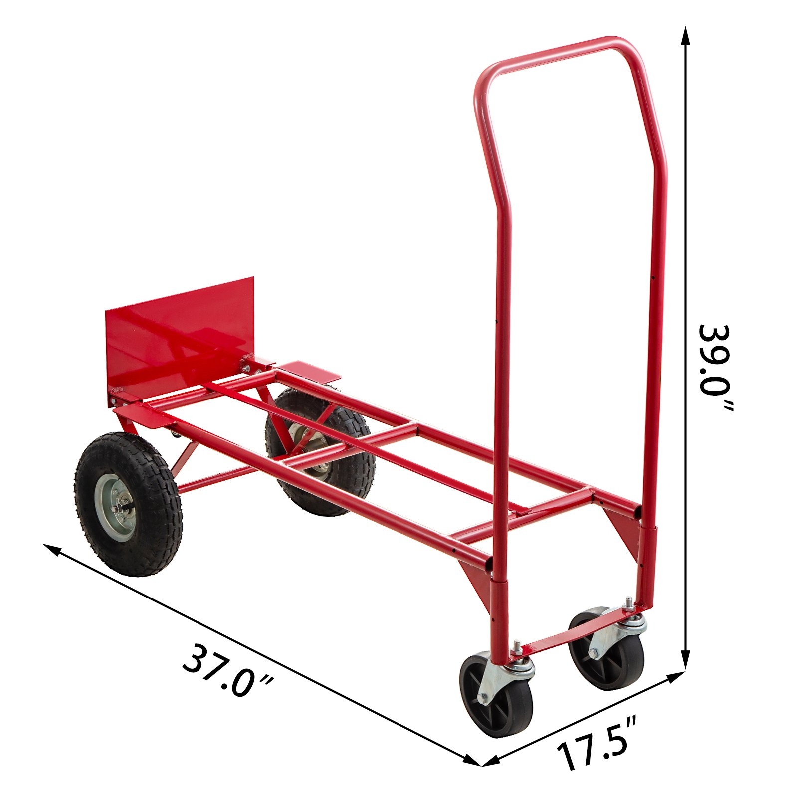 Hand Truck Convertible Dolly 200lb/300lb with 10inch PneumaticWheels in ...