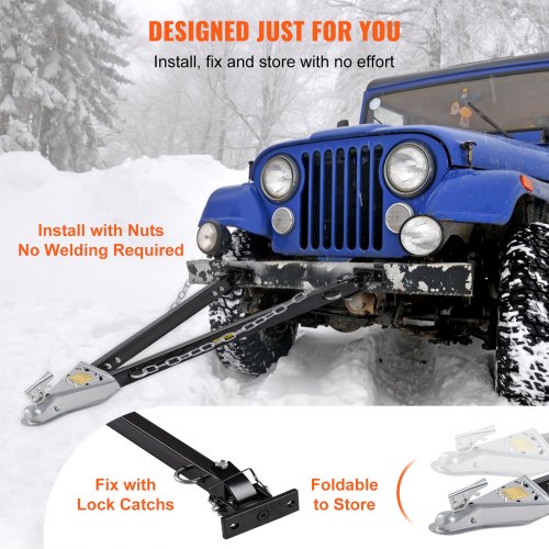 VEVOR Adjustable Tow Bar Bumper Mount Tow Bar 5000lbs Fit 2'' Ball w ...