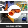 VEVOR 25ft Ducting Hose, PVC Flexible Duct Hosing with S Hook & Steel ...