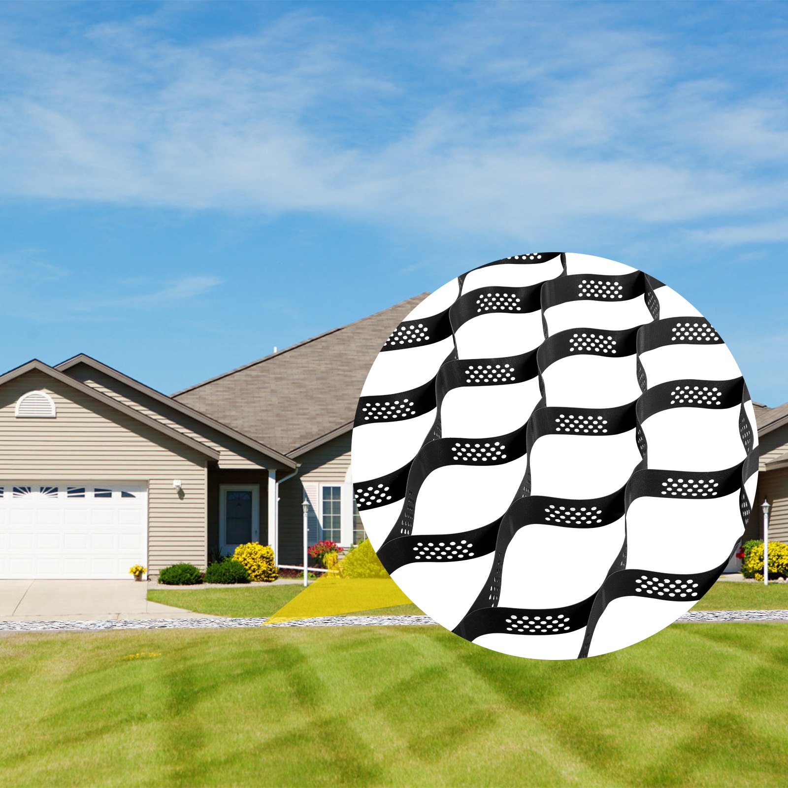 VEVOR Ground Grid, 1885 lbs per Sq Ft Load Geo Grid, 3" Depth Permeable ...
