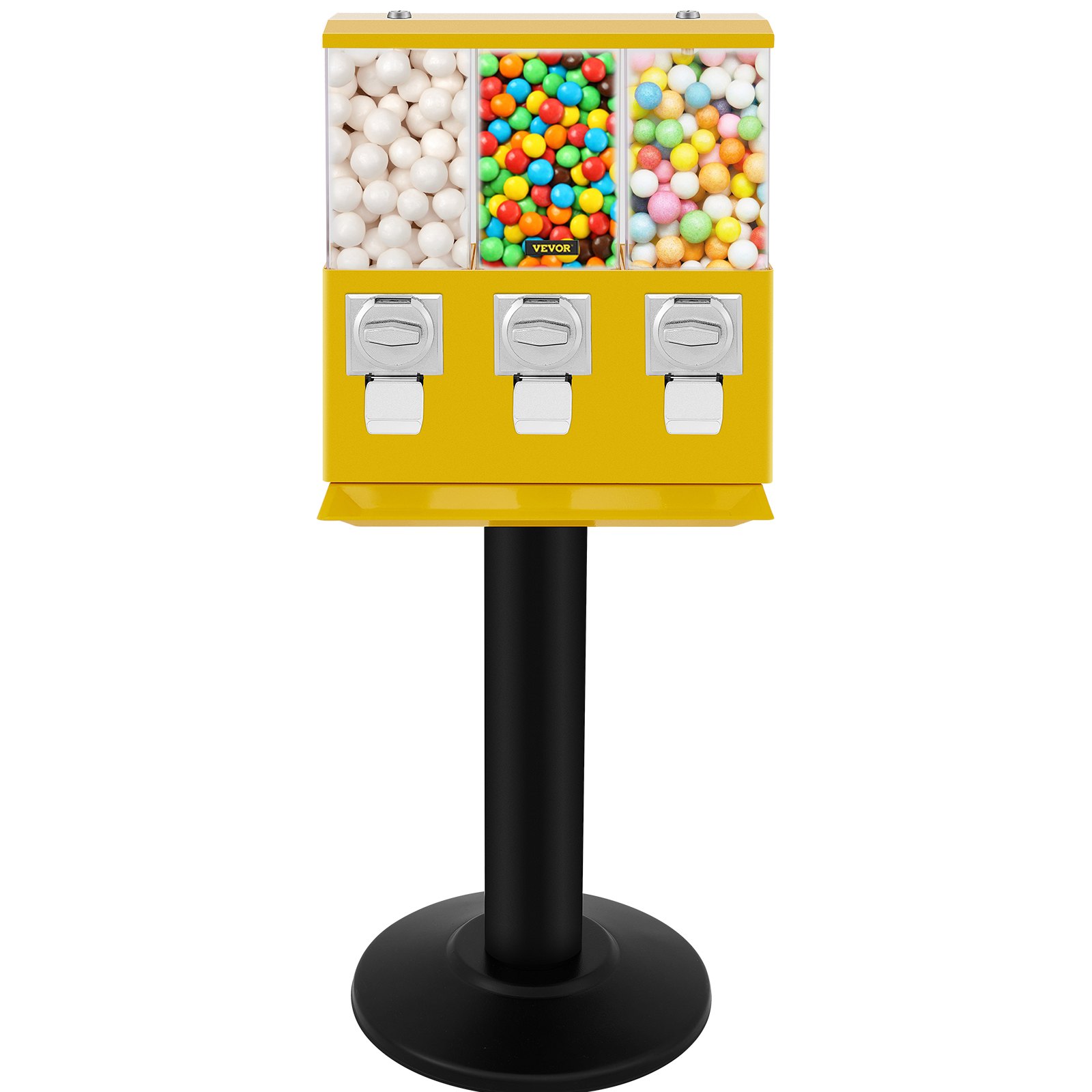 VEVOR Triple Head Candy Vending Machine, 1-inch Gumball Vending Machine ...