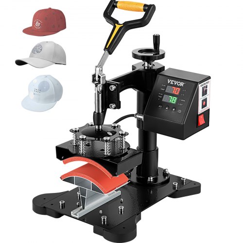 VEVOR Cap Press, 3.1 x 5.5 inch Hat Press Machine, Dual Digital Control ...