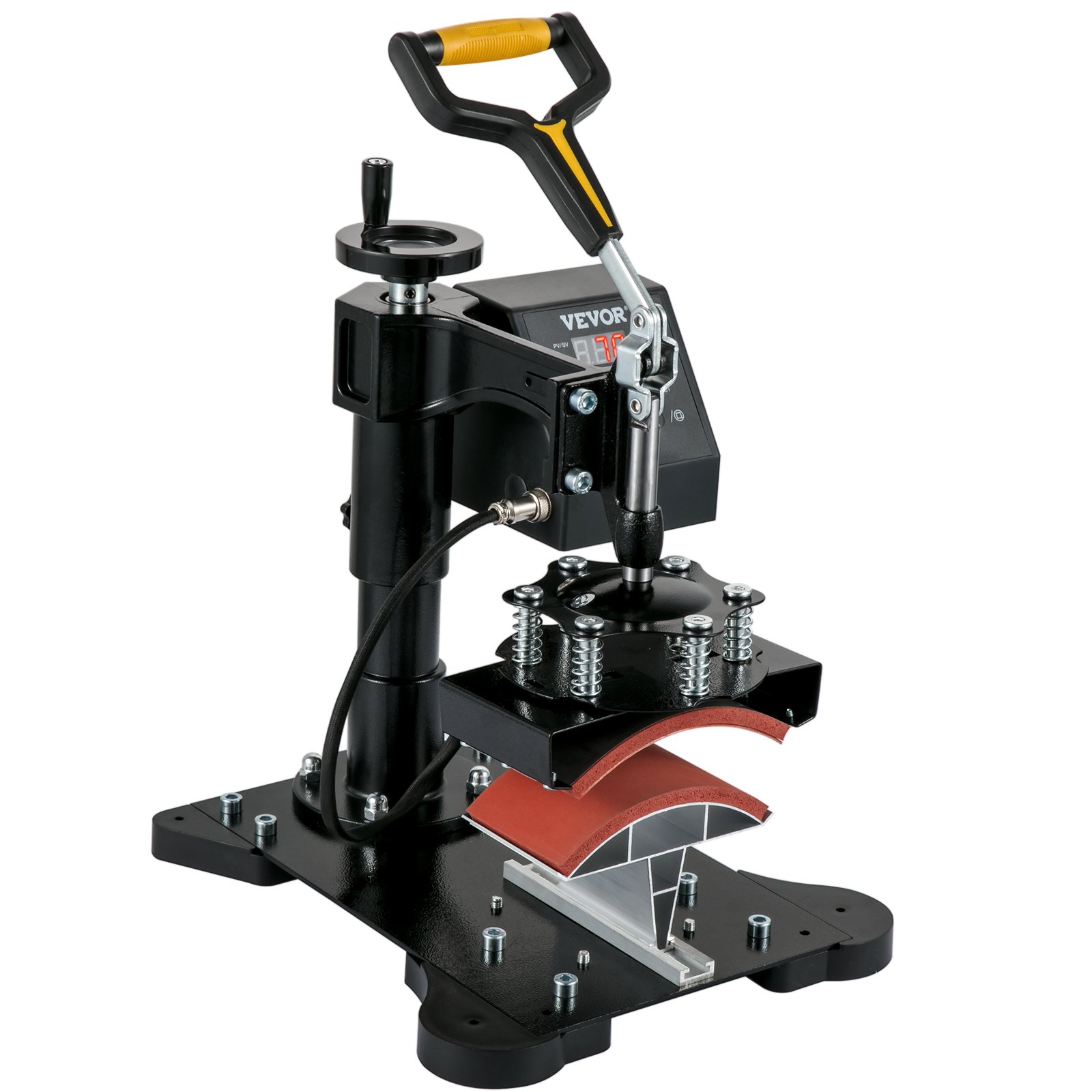 VEVOR Cap Press, 3.1 x 5.5 inch Hat Press Machine, Dual Digital Control ...