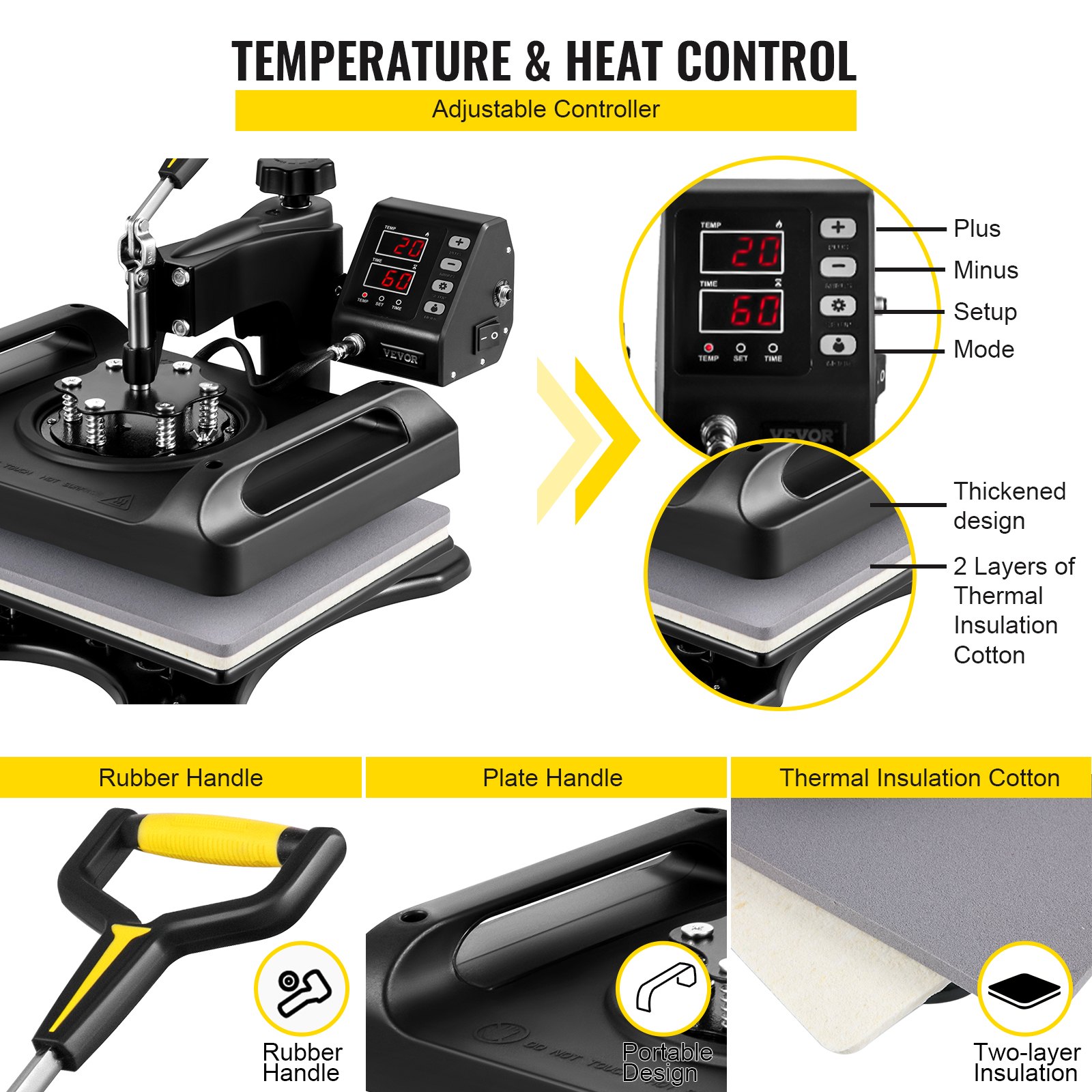 VEVOR Upgrade Heat Press Machine ETL Quality & Safety Certificated 12 x ...
