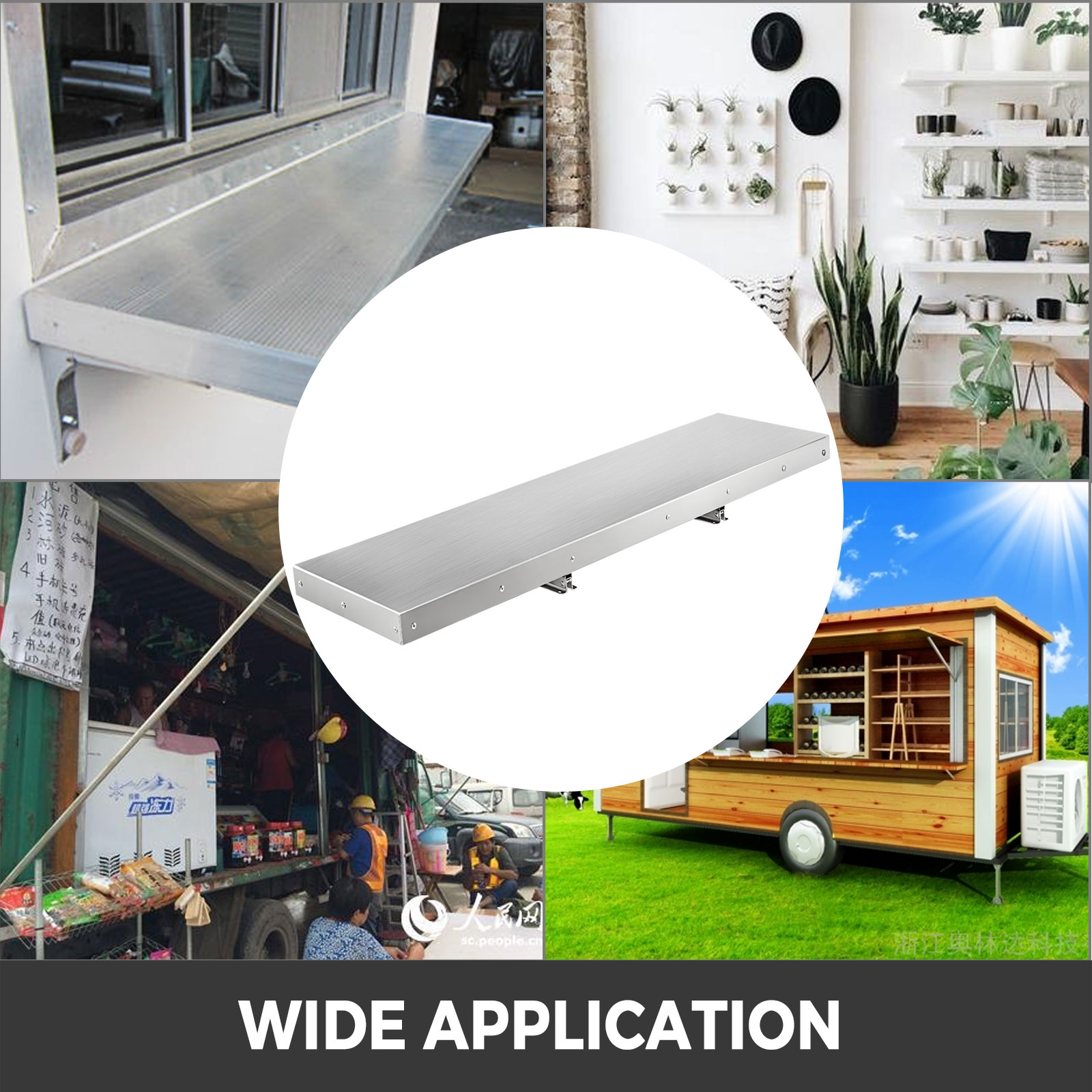 4 Foot Shelf For Concession Window Tabletop Foldable Food Truck ...