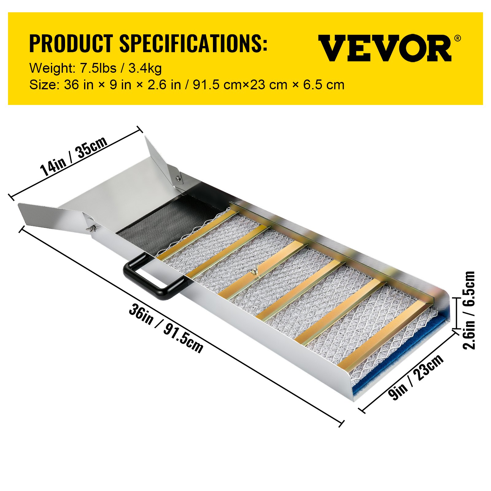VEVOR VEVOR Aluminum Alloy Sluice Box, Compact 36" Mini Sluice Boxes ...