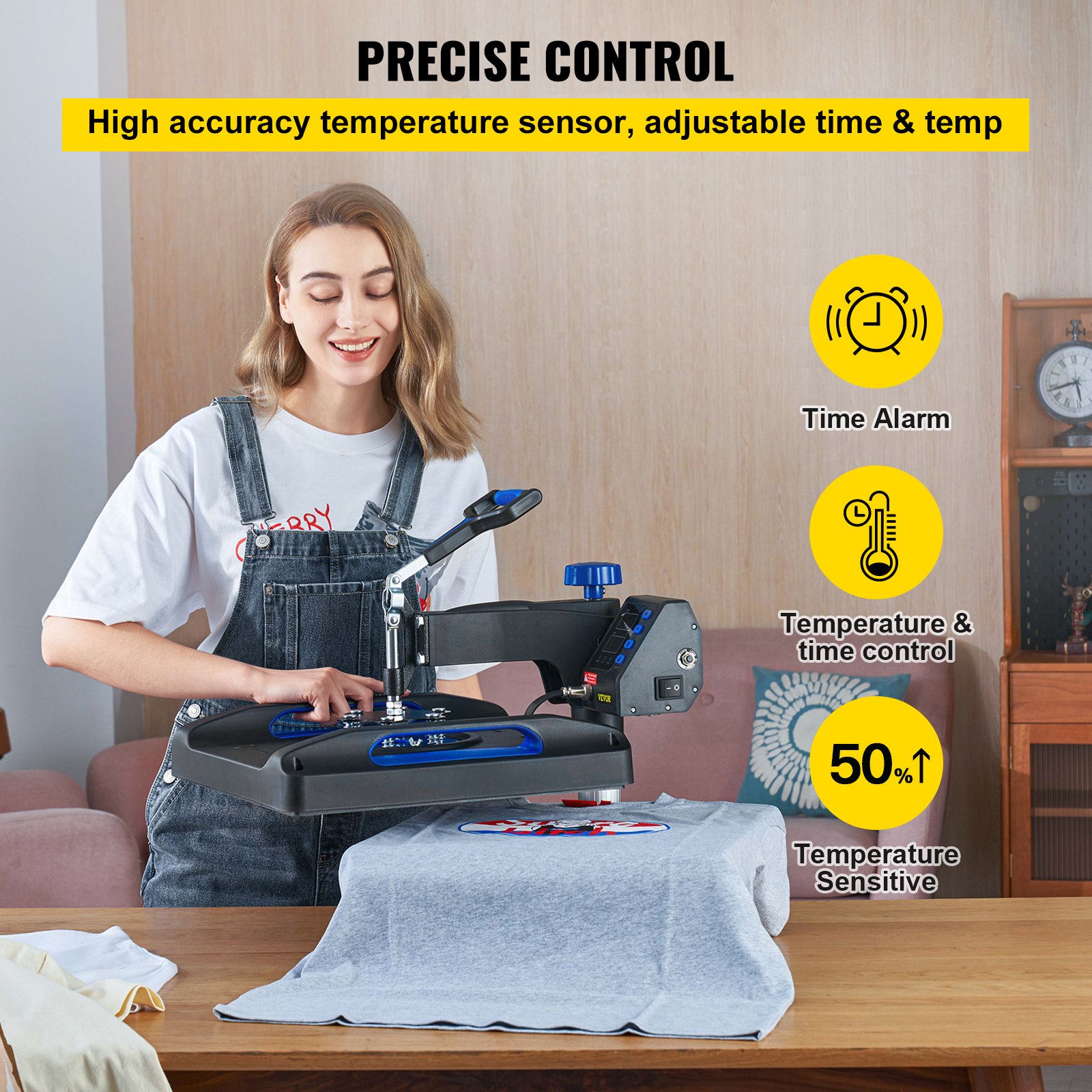 VEVOR Heat Press Machine 12x15, 800W Heat Press for Sublimation 5 in 1 ...