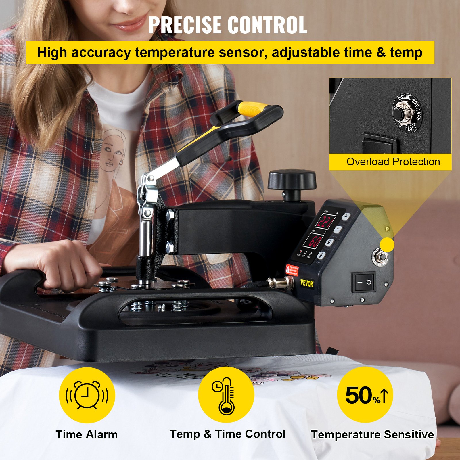 VEVOR Pro Heat Press Machine, 12 x 15 Inches, Fast Heating, 5 in 1 ...