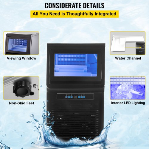 VEVOR VEVOR Countertop Ice Maker Automatic Ice Machine 70 LBS Built-in ...