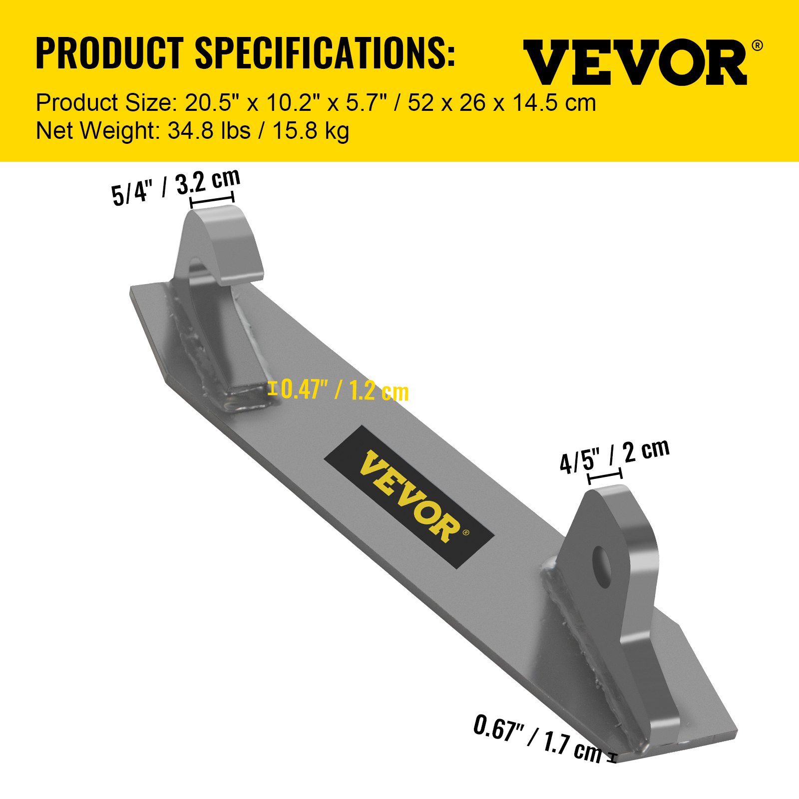 VEVOR Tractor Mounting Brackets 1 1/4" Top Bracket Weld on Quick Attach ...
