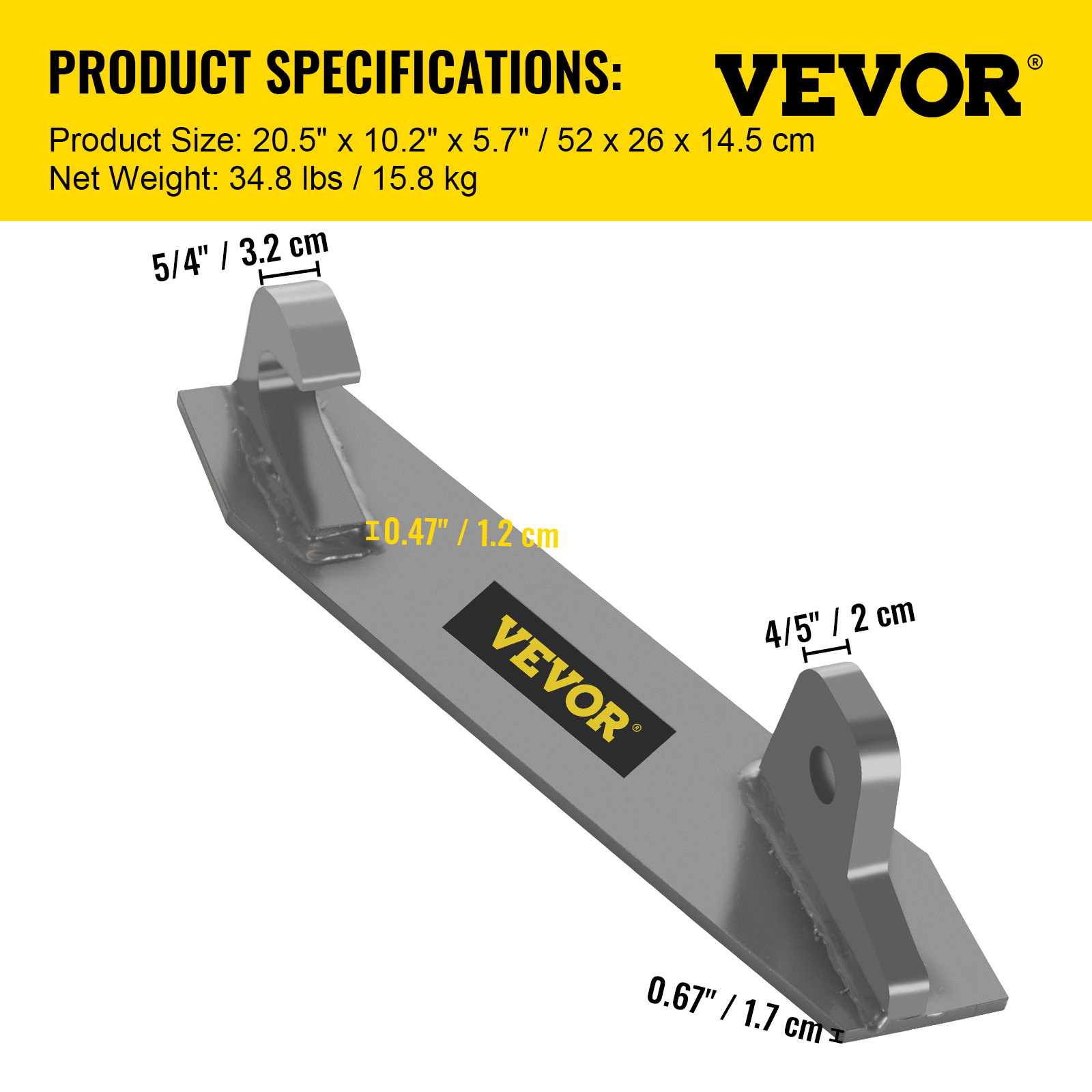 VEVOR Tractor Mounting Brackets 1 1/4" Top Bracket Weld on Quick Attach ...