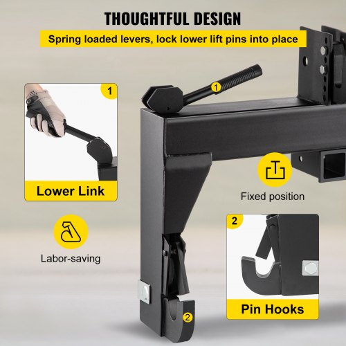 VEVOR Category 1 And 2, 3 Point Quick Hitch, 3000 LB Heavy Duty Alloy ...