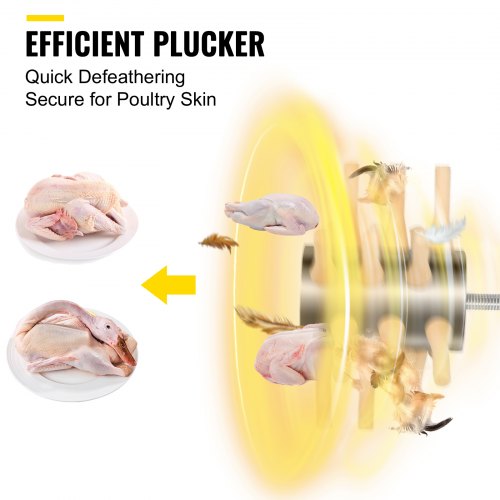 VEVOR Chicken Plucker Drill Attachment, Stainless Steel Drill Chicken ...
