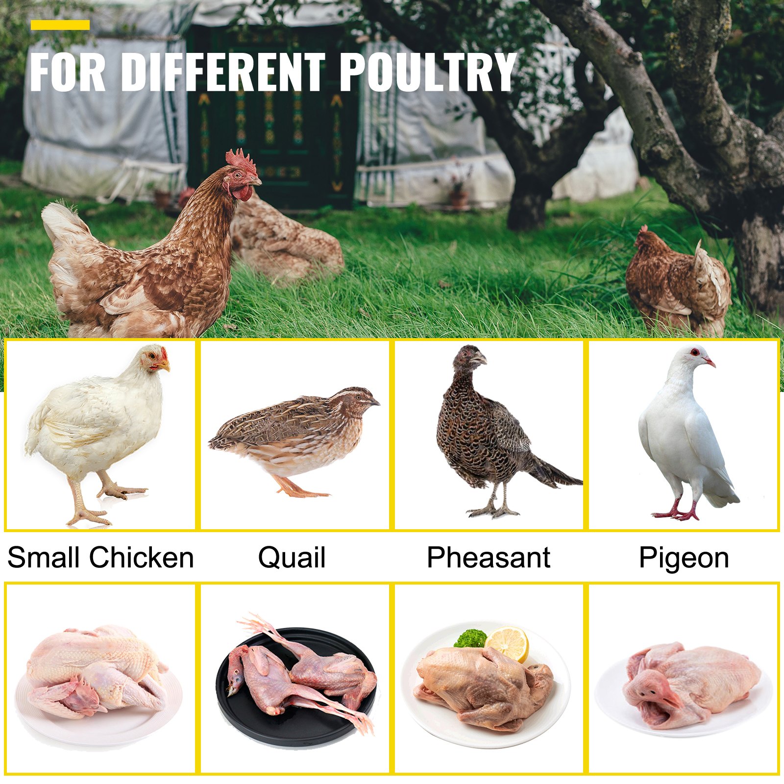 VEVOR Chicken Plucker Drill Attachment, Stainless Steel Drill Chicken ...