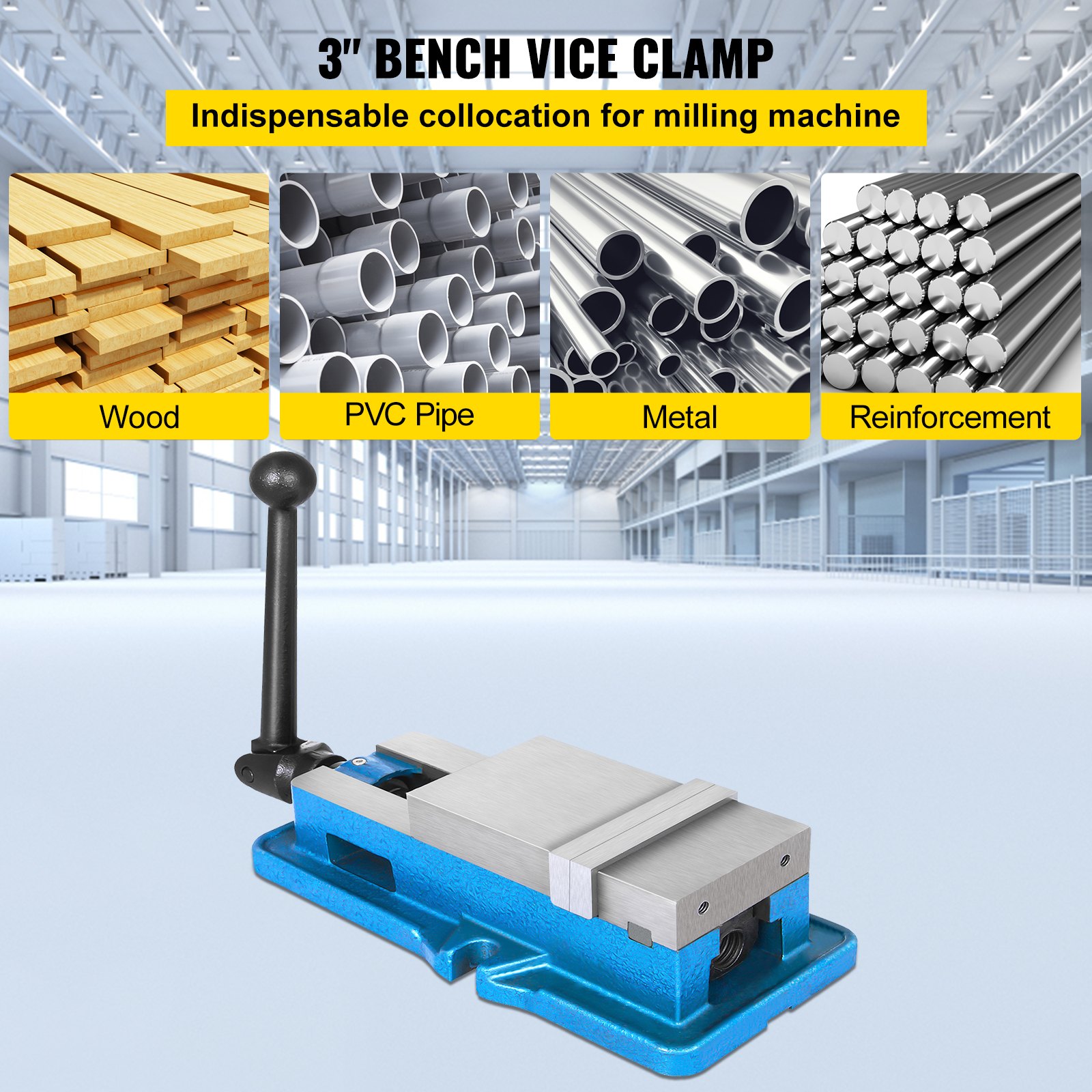 VEVOR Milling Vise 3 Inch,Mill Vise Ductile Iron Precision Lock Down ...