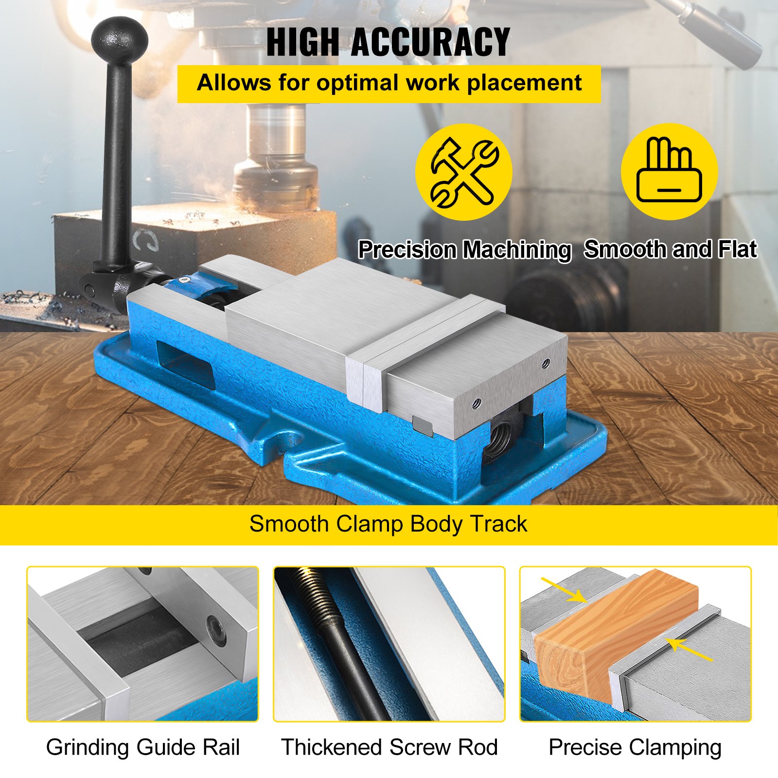 VEVOR Milling Vise 3 Inch,Mill Vise Ductile Iron Precision Lock Down ...