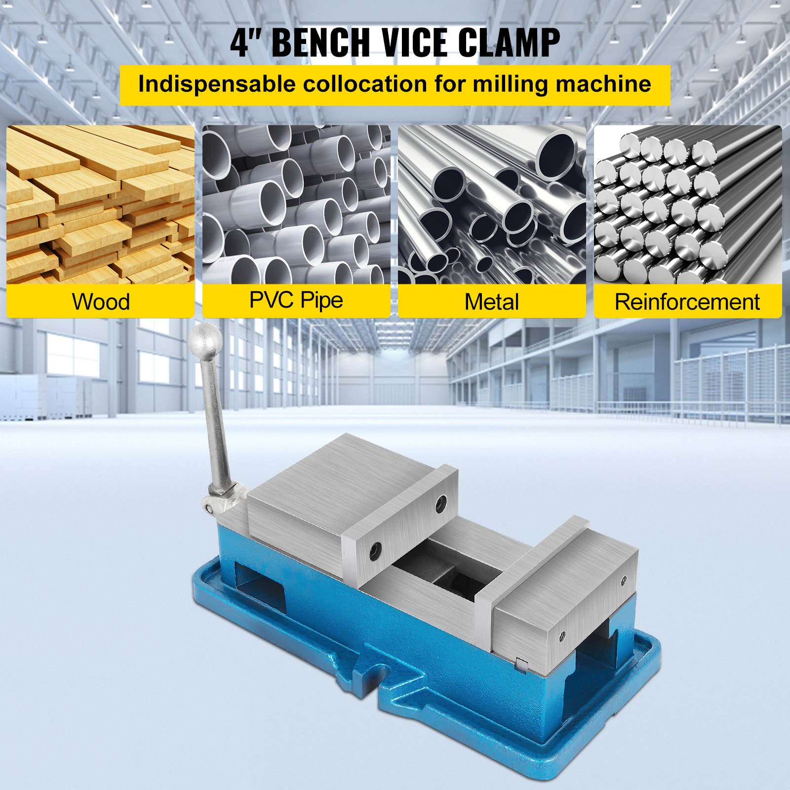 VEVOR 4'' Lockdown Vise Milling Drilling Machine Clamp Vice Precise ...