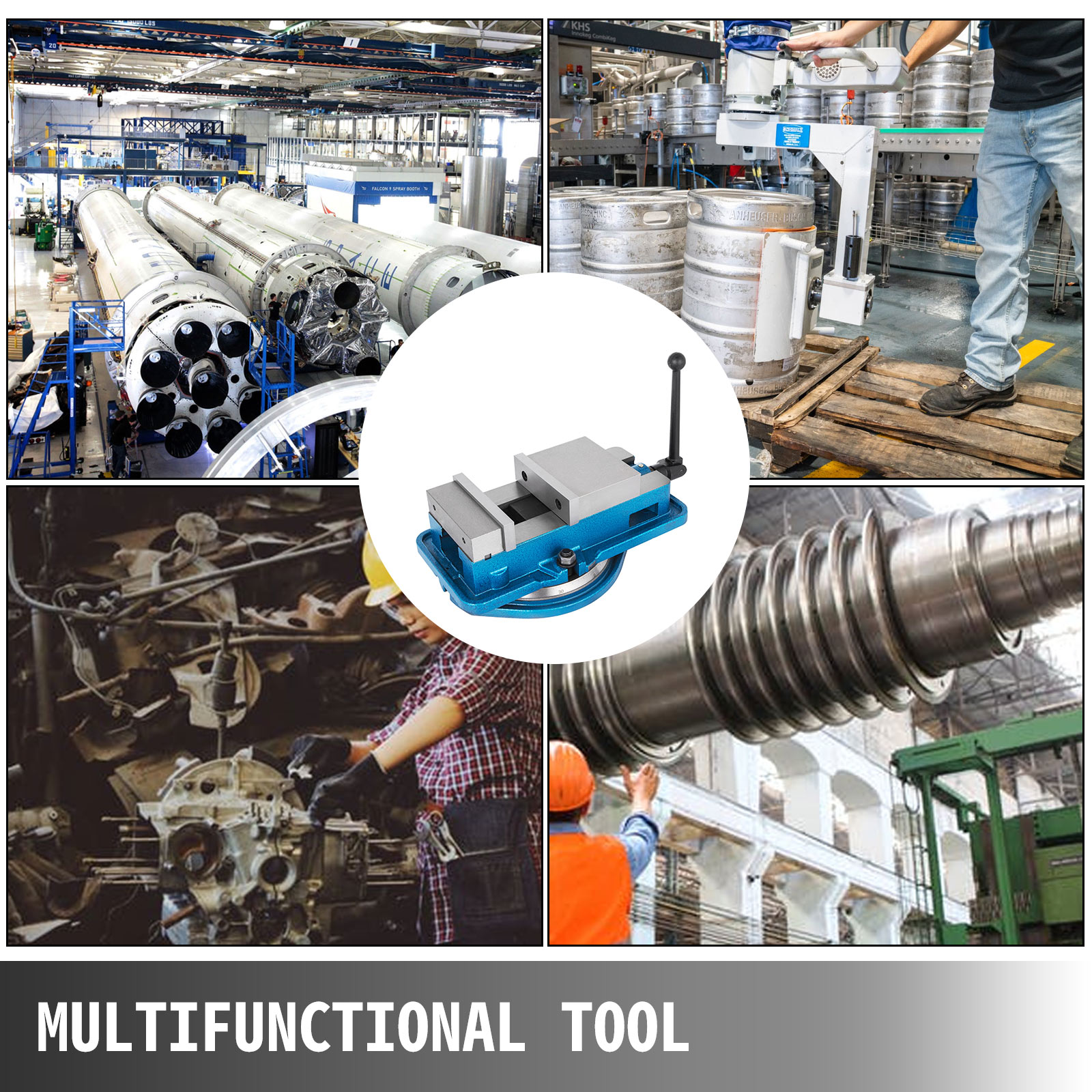 6" Milling Machine Lockdown Vise Swivel Base Drilling Acme Screws ...