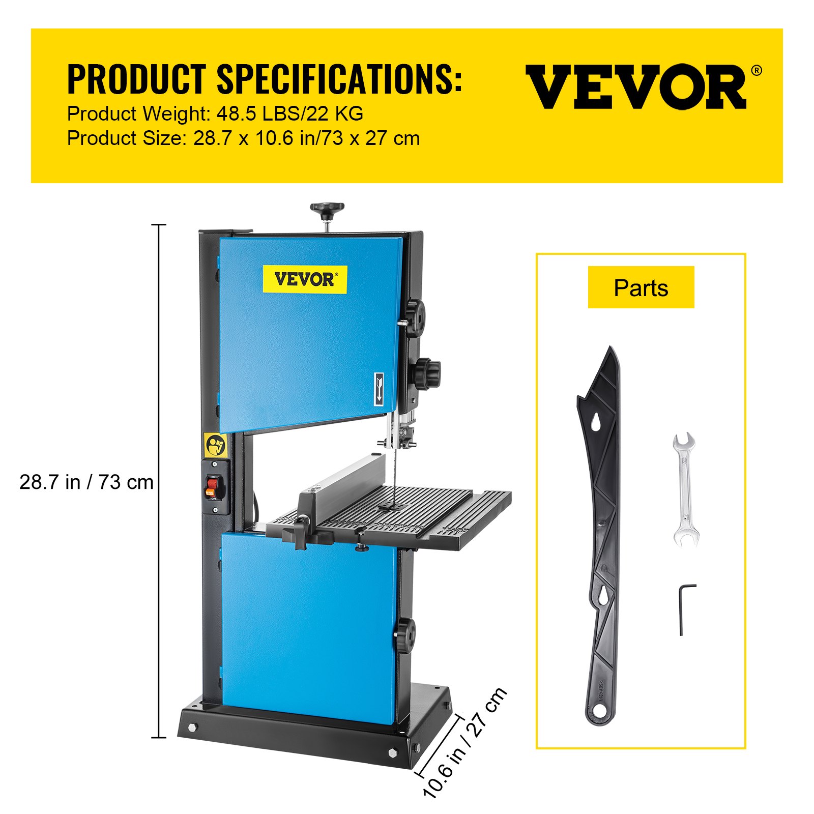 VEVOR VEVOR Benchtop Bandsaw for Woodworking, 550 W Band Saw, 9" Wood ...