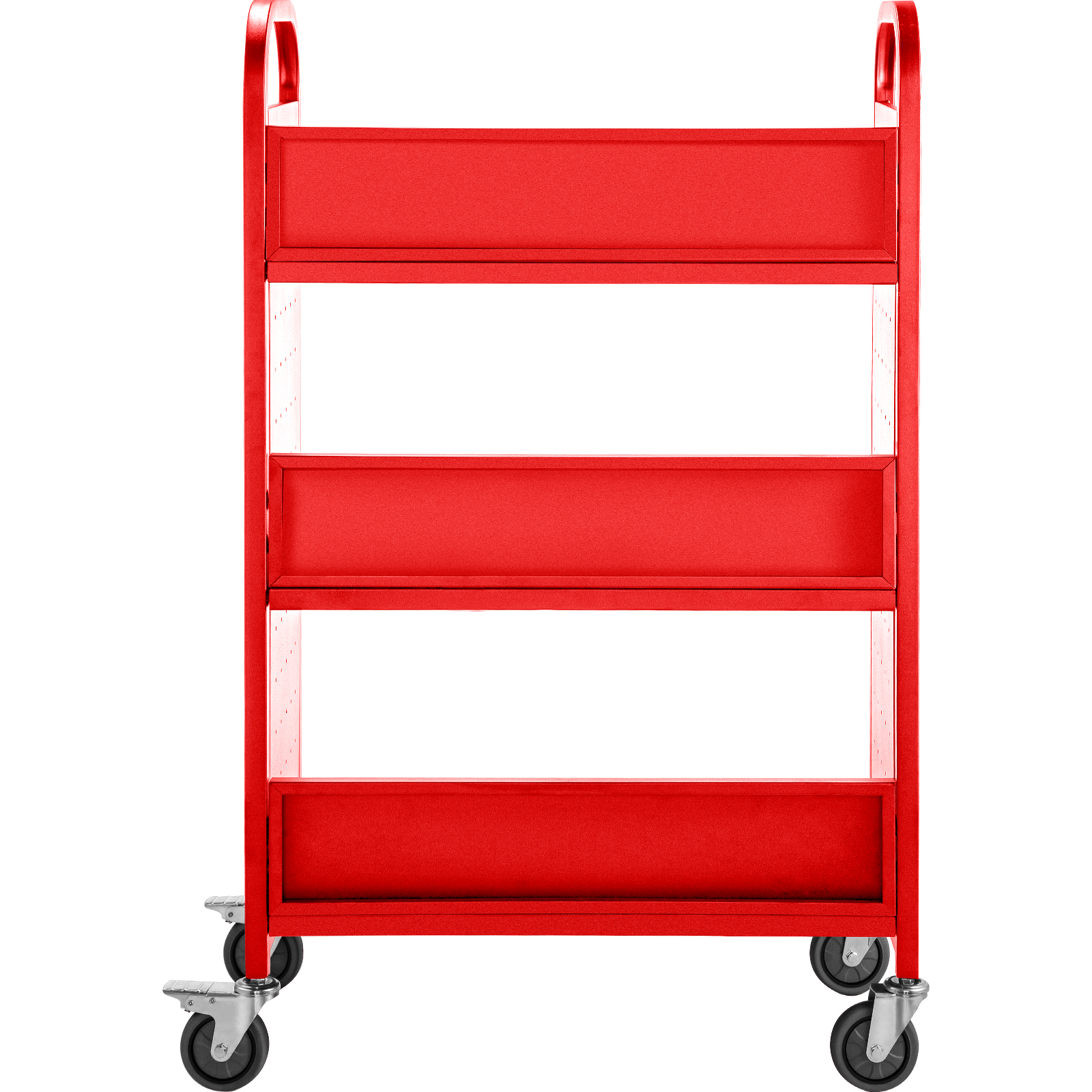 Book Cart Library Cart 200lb with Single Sided V-Shaped Sloped Shelves ...