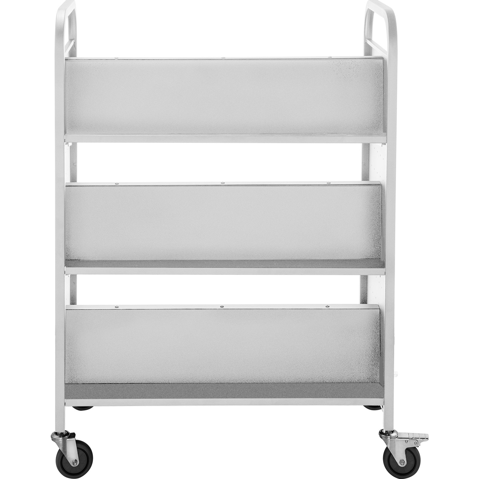 Book Cart Library Cart 200lb with Double Sided W-Shaped Sloped Shelves ...