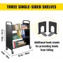 VEVOR Book Cart, 200LBS Library Cart, 49.2''x35.4''x18.9'' Rolling Book ...