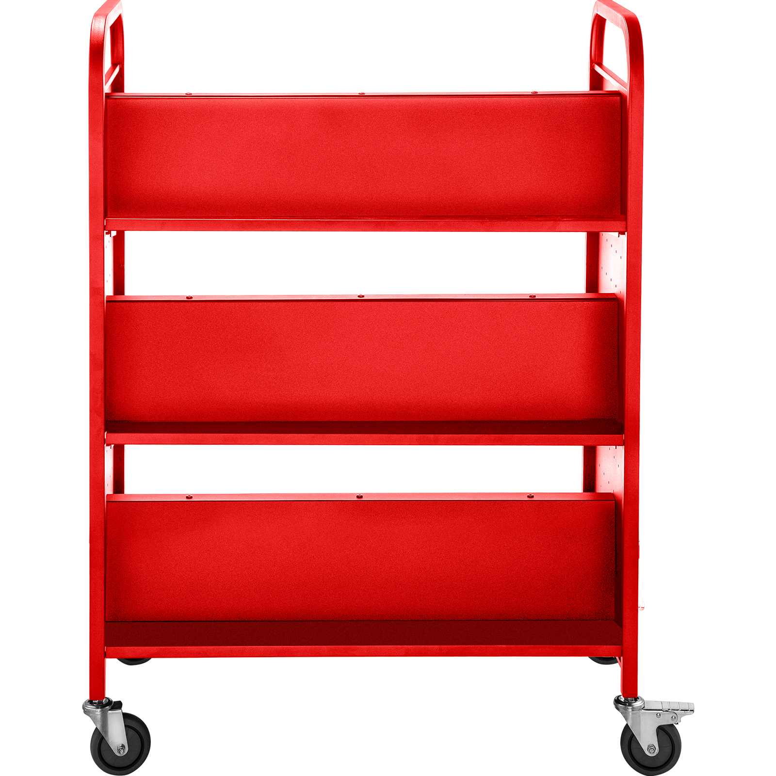 Book Cart Library Cart 200lb with Double Sided W-Shaped Sloped Shelves ...