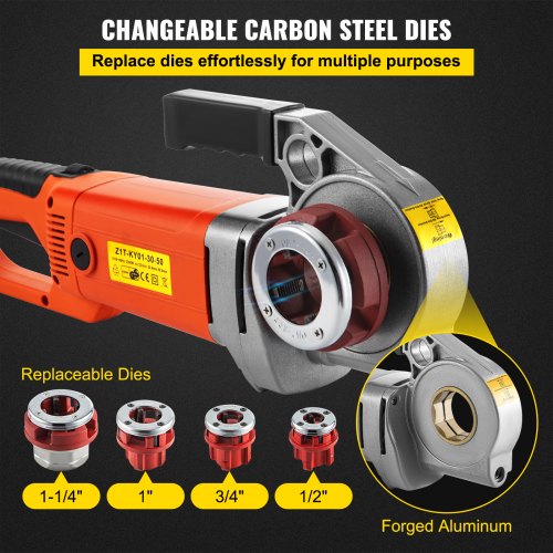 VEVOR Electric Pipe Threader, 2300W Pipe Threading Machine, Heavy-Duty ...