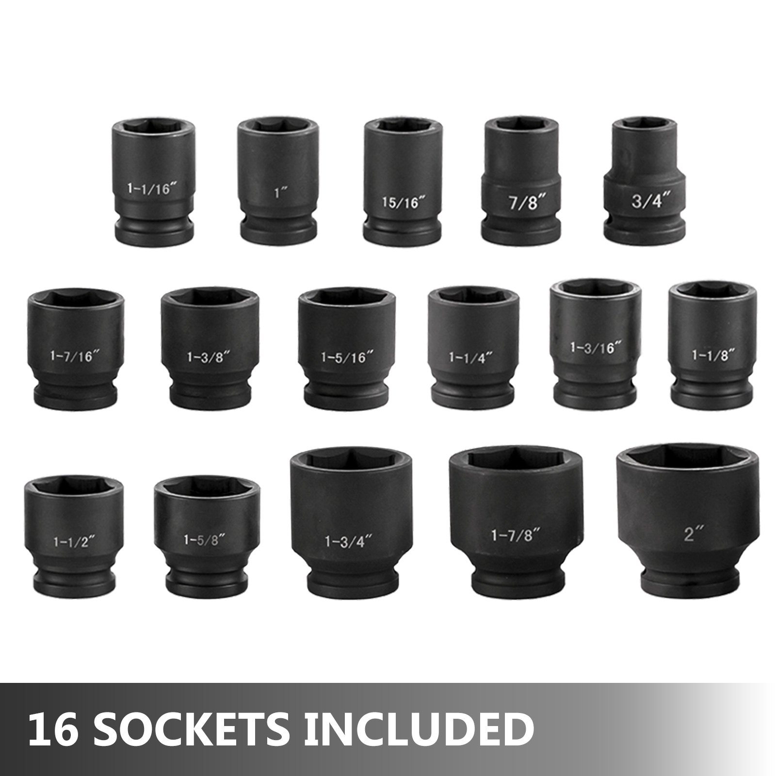 VEVOR Impact Socket Set 3/4 Inches 21 Piece Standard Impact Sockets ...