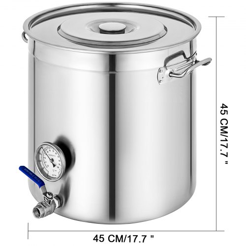 74 Qt Stock Pot Stainless Steel Home Brew Kettle Brewing Stock Pot Beer ...