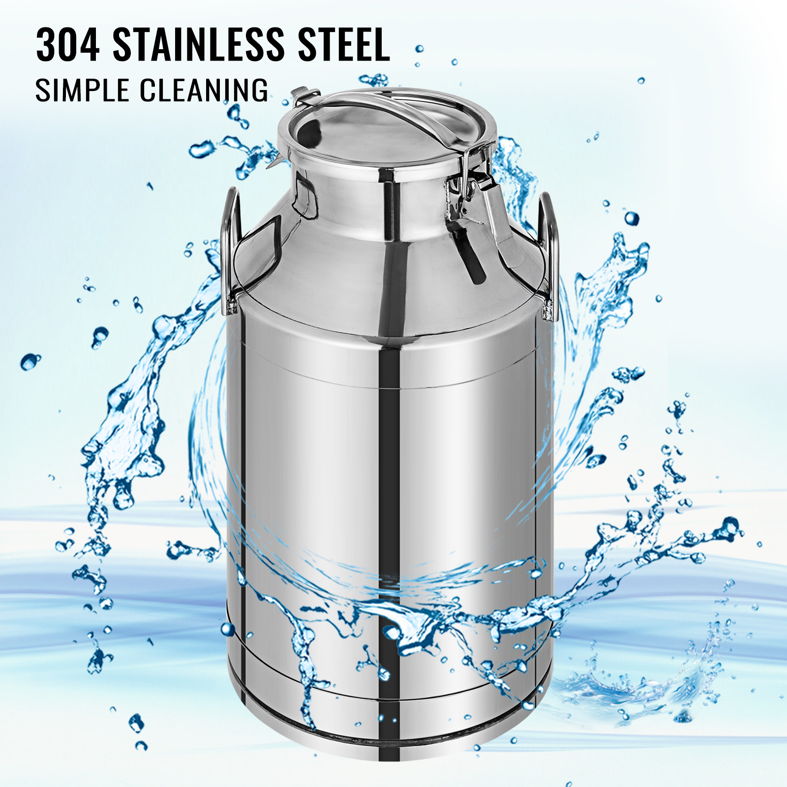 13.25 Gallon Stainless Steel Milk Can W/handle One Piece 50l Milk ...