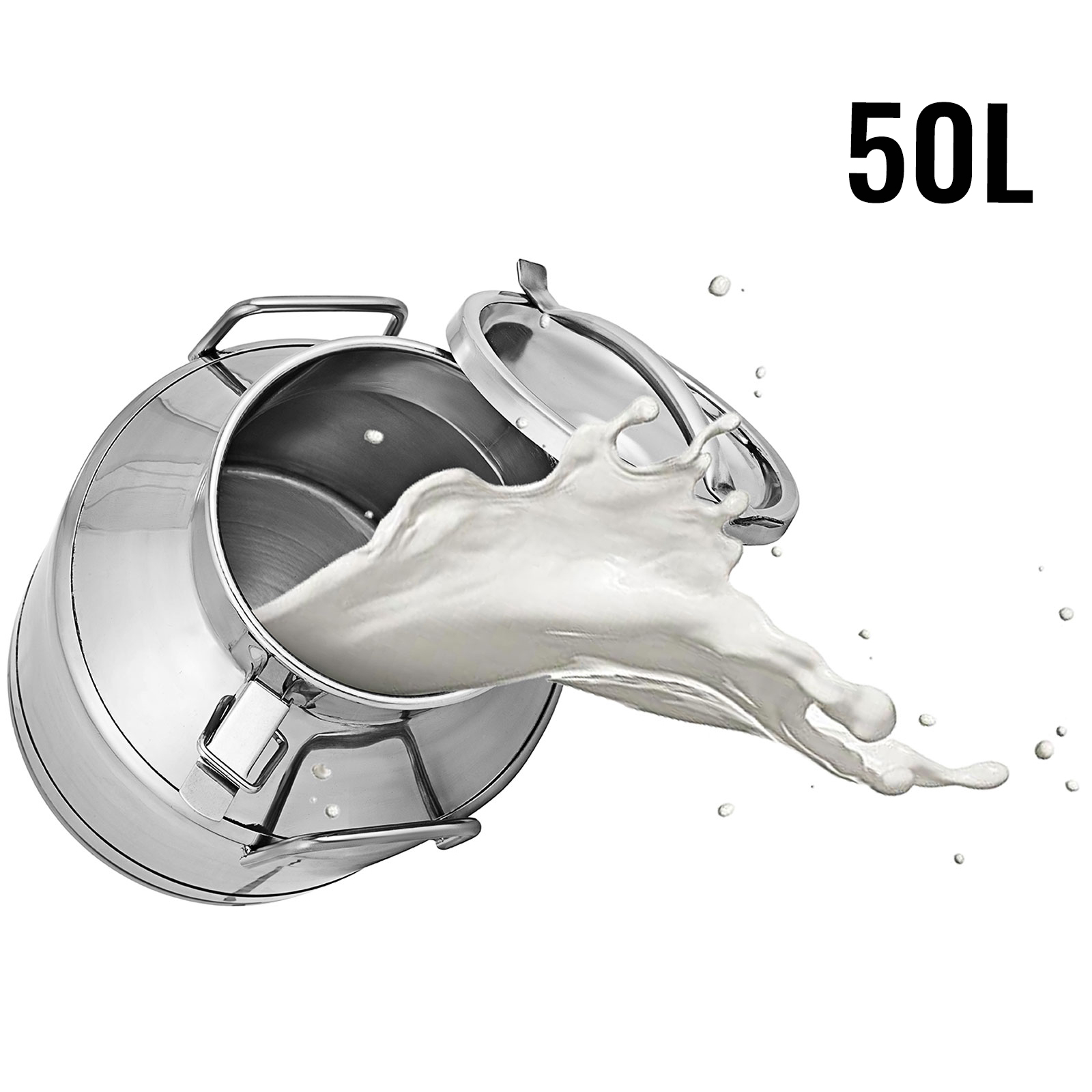 13.25 Gallon Stainless Steel Milk Can W/handle One Piece 50l Milk ...