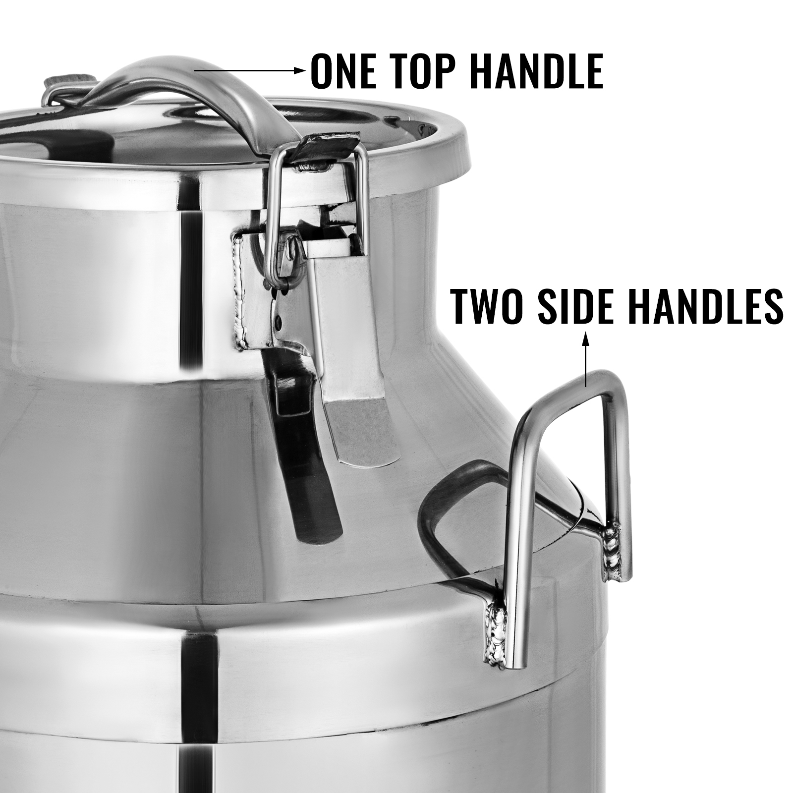 13.25 Gallon Stainless Steel Milk Can W/handle One Piece 50l Milk ...