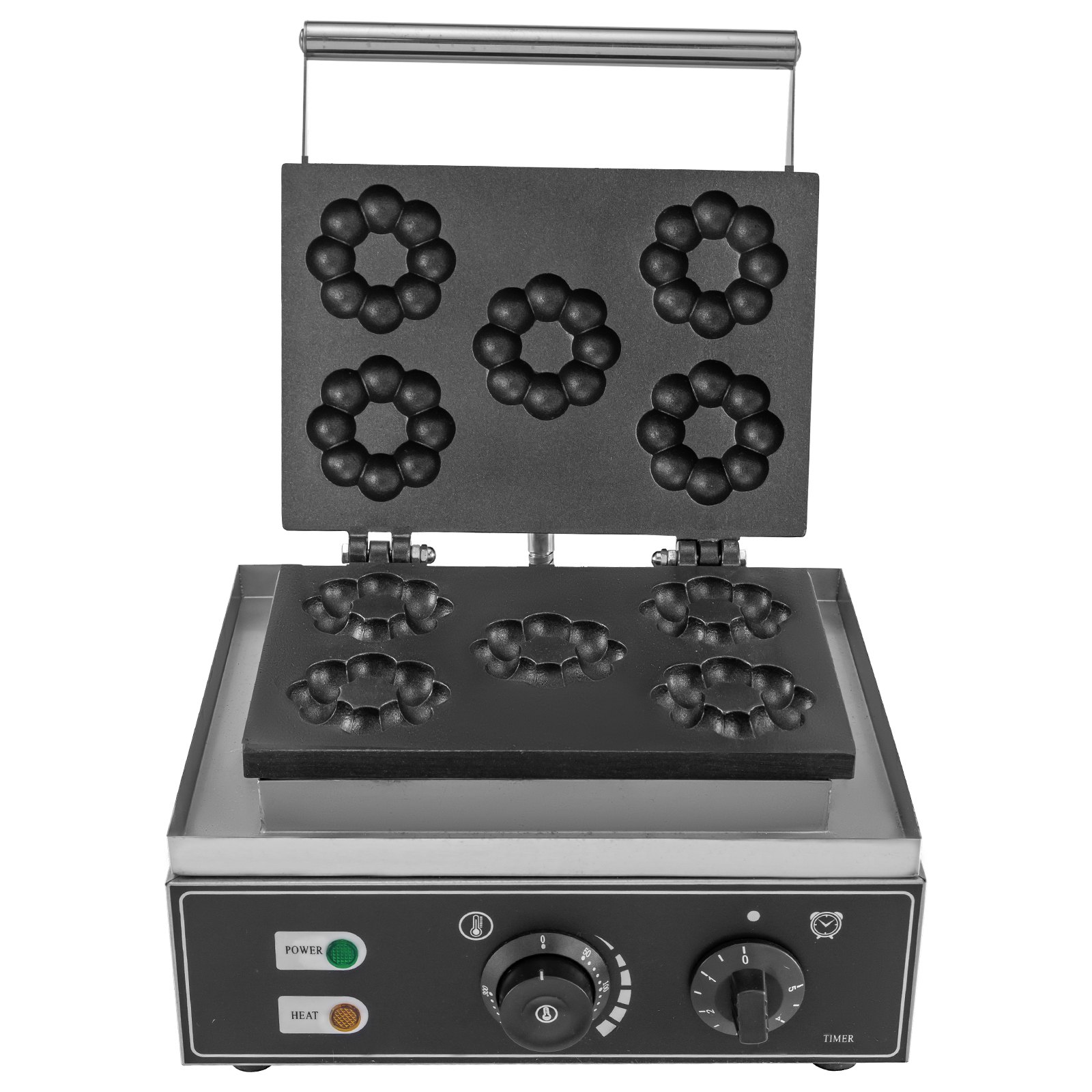 VEVOR 110V Commercial Donut Machine Plum Flower 5 Holes Double-Sided ...