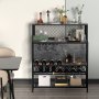 VEVOR Wine Rack Home Bar Table, Industrial Liquor Storage Cabinets with ...