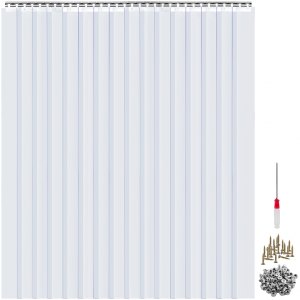VEVOR Plastic Curtain, 8ft Width x 8ft Height Plastic Strip Curtain ...