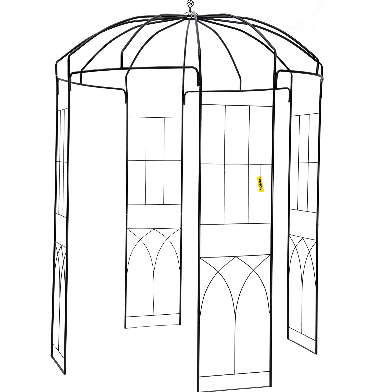 VEVOR Birdcage Shape Garden Arbor, 9' High x 6.6' Wide, Heavy Duty ...
